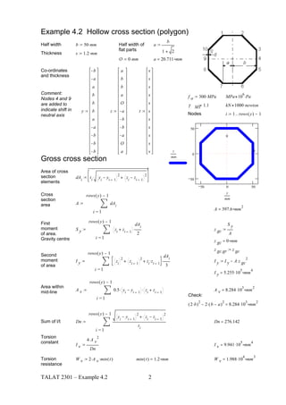 TALAT Lecture 2301: Design of Members Example 4.2: Hollow cross section ...
