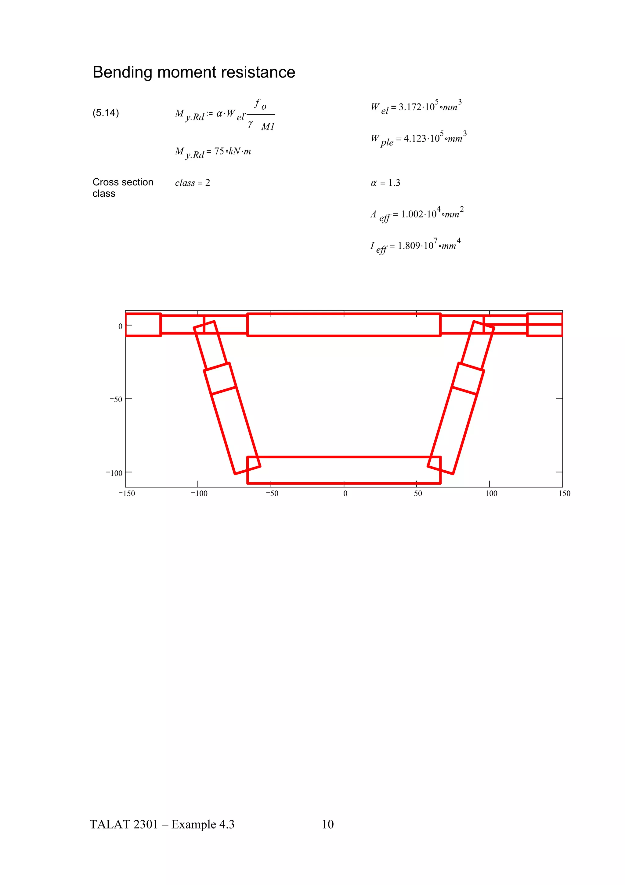 TALAT Lecture 2301: Design of Members Example 4.3: Bending moment ...