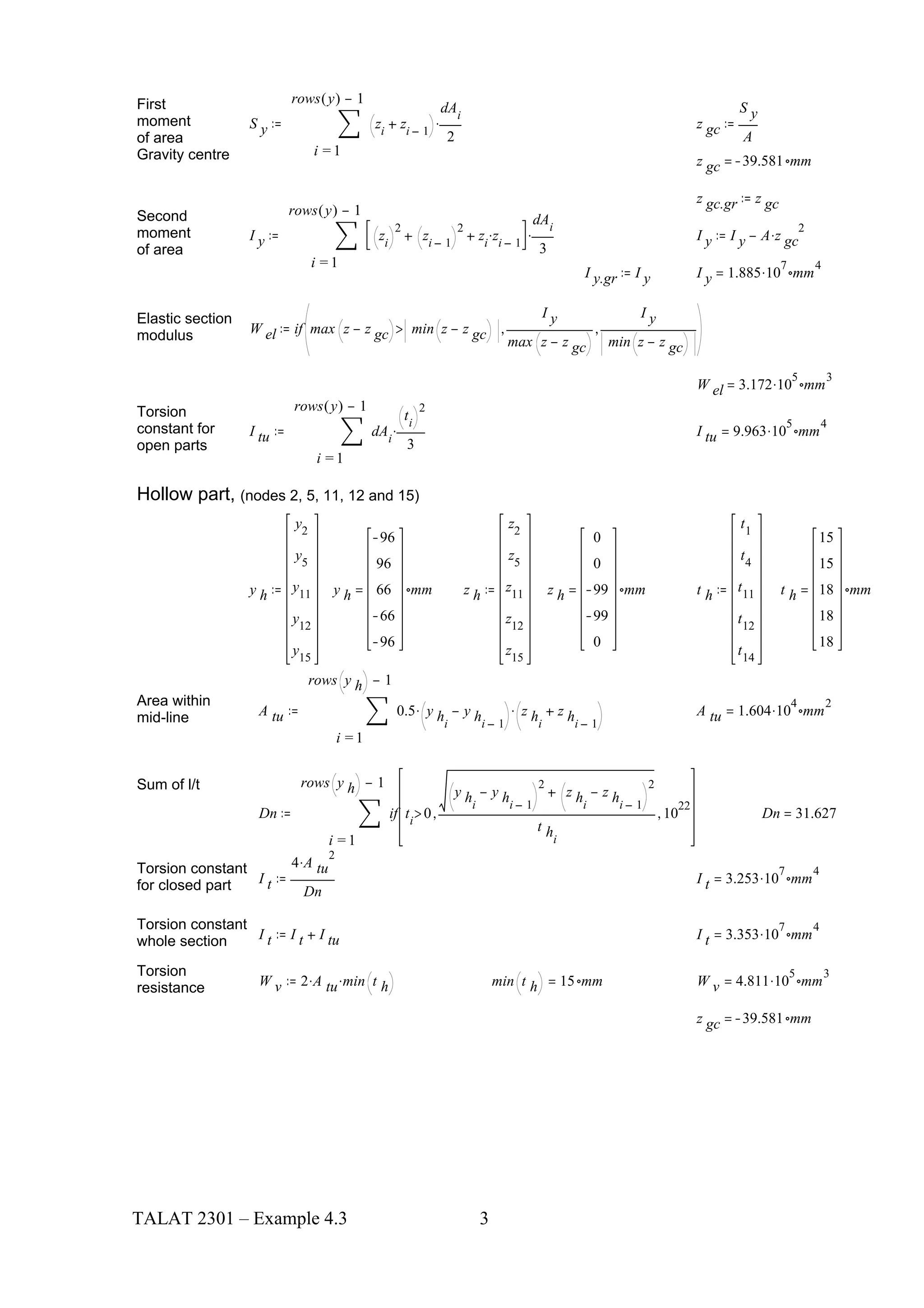 TALAT Lecture 2301: Design of Members Example 4.3: Bending moment ...