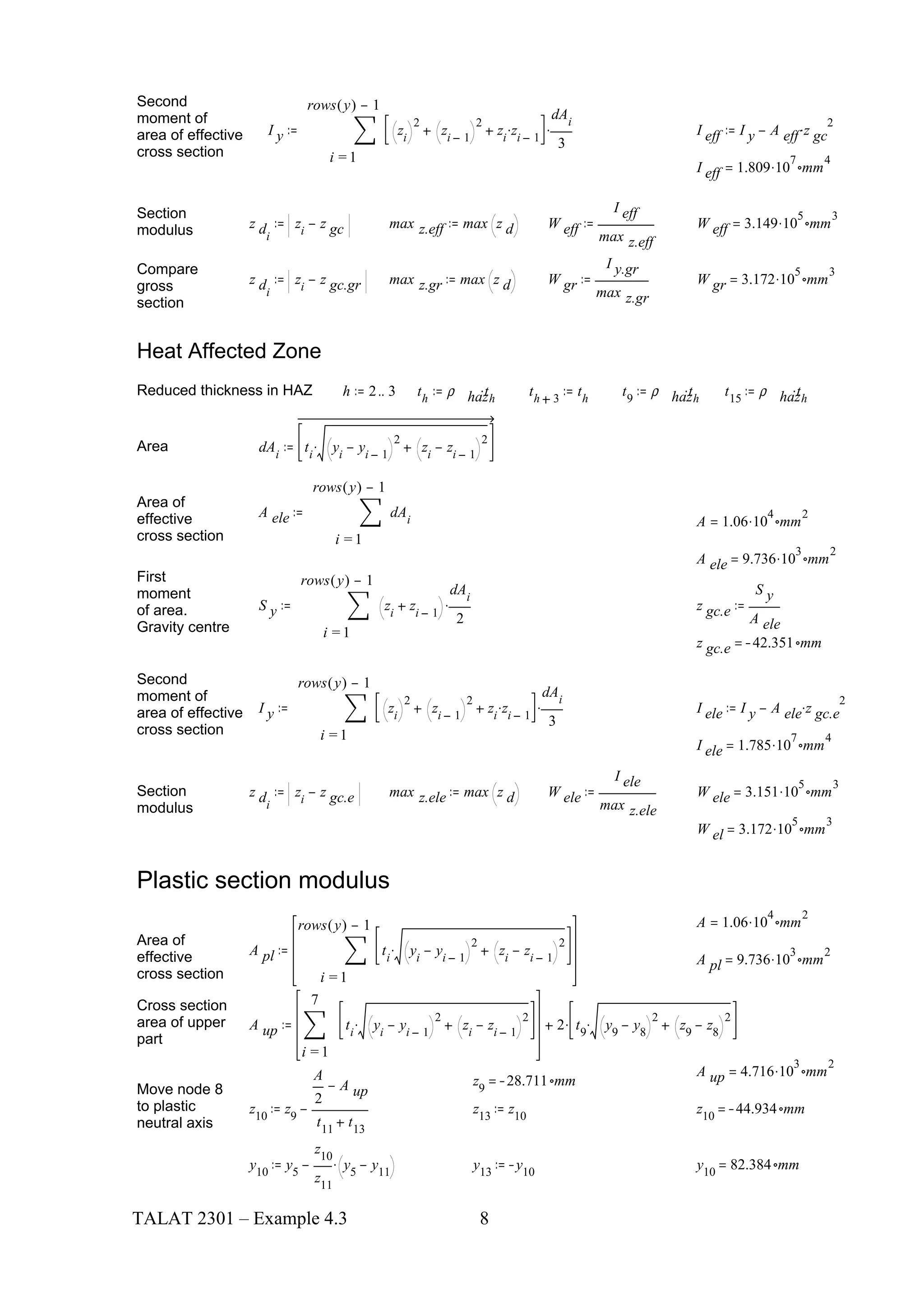 TALAT Lecture 2301: Design of Members Example 4.3: Bending moment ...