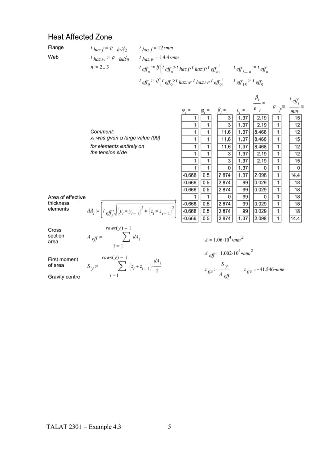 TALAT Lecture 2301: Design of Members Example 4.3: Bending moment ...