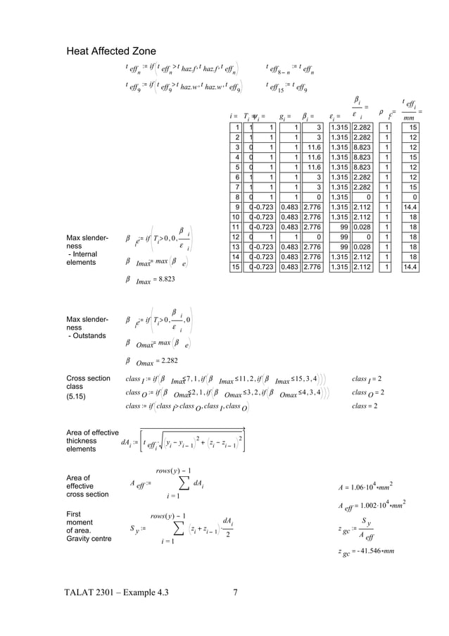 TALAT Lecture 2301: Design of Members Example 4.3: Bending moment ...