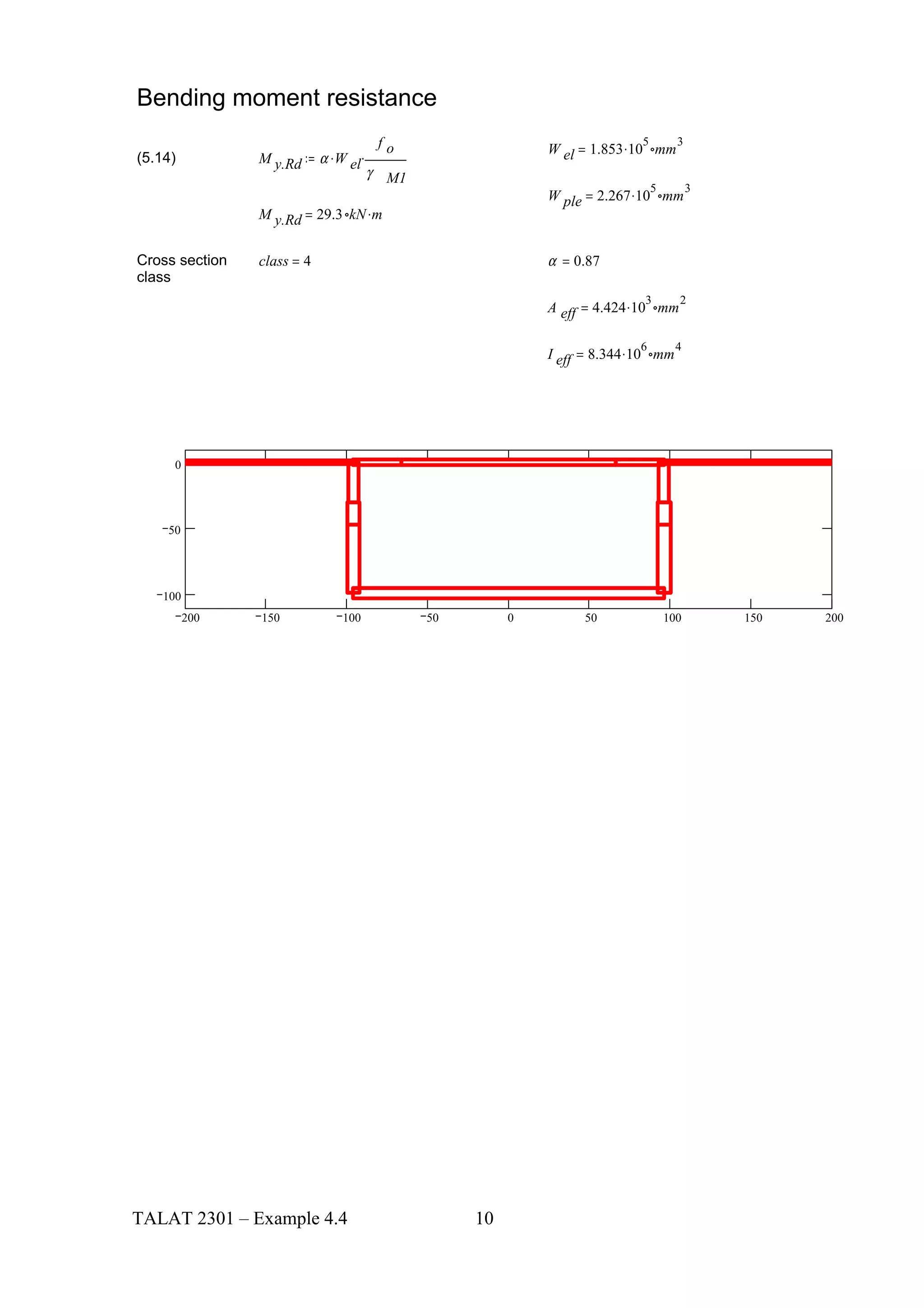 TALAT Lecture 2301: Design of Members Example 4.4: Bending moment resistance of welded hollow ...