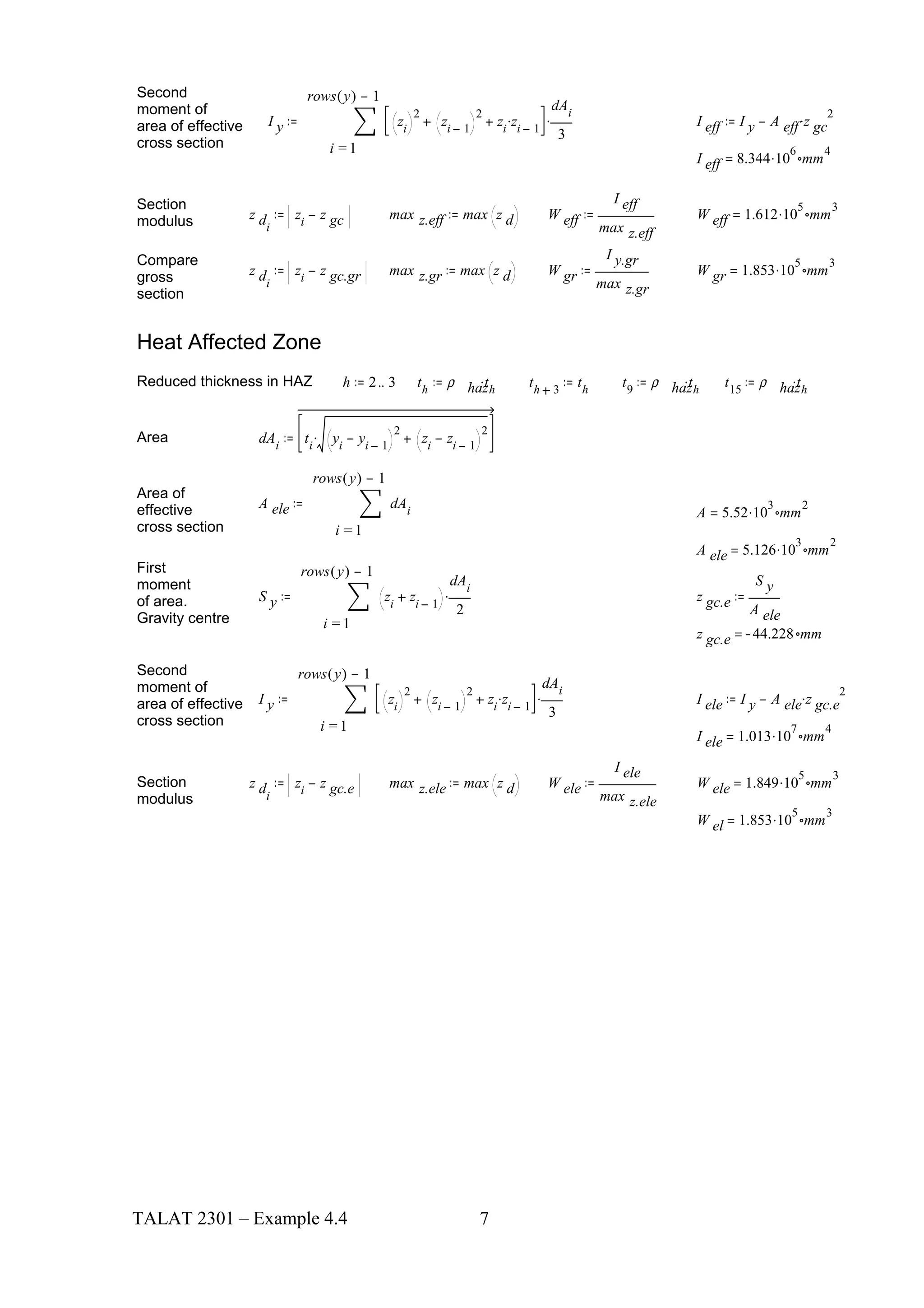 TALAT Lecture 2301: Design of Members Example 4.4: Bending moment resistance of welded hollow ...