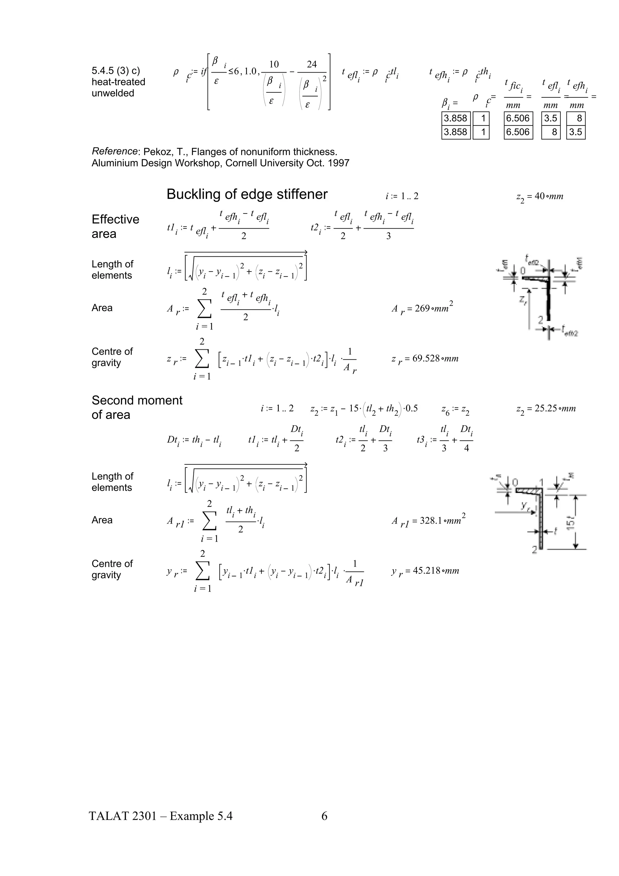 TALAT Lecture 2301: Design of Members Example 5.4: Axial force ...