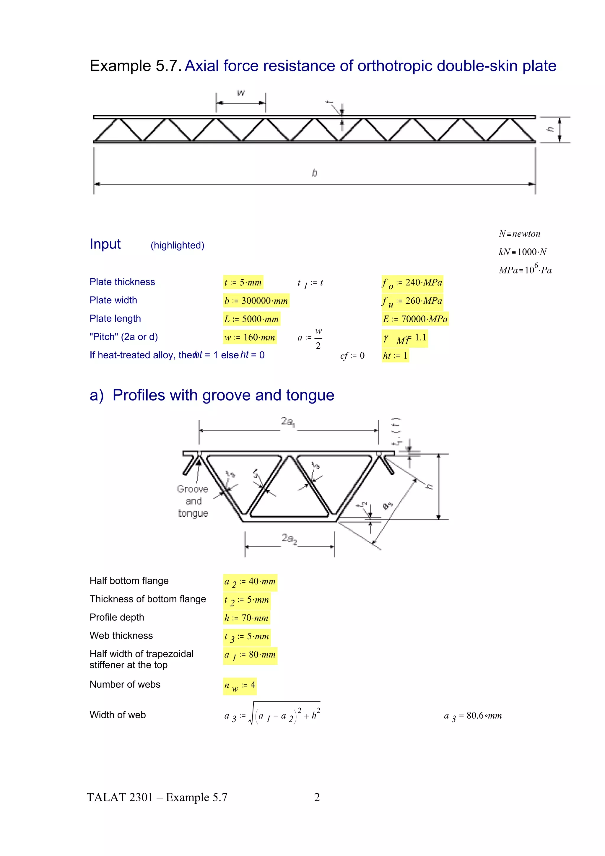 TALAT Lecture 2301: Design of Members Example 5.7: Axial force ...