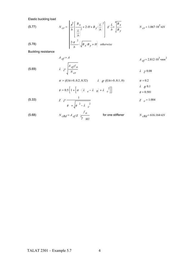 TALAT Lecture 2301: Design of Members Example 5.7: Axial force ...