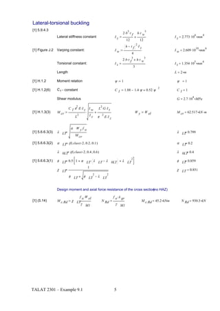 TALAT Lecture 2301: Design of Members Example 9.1: Tension force and ...