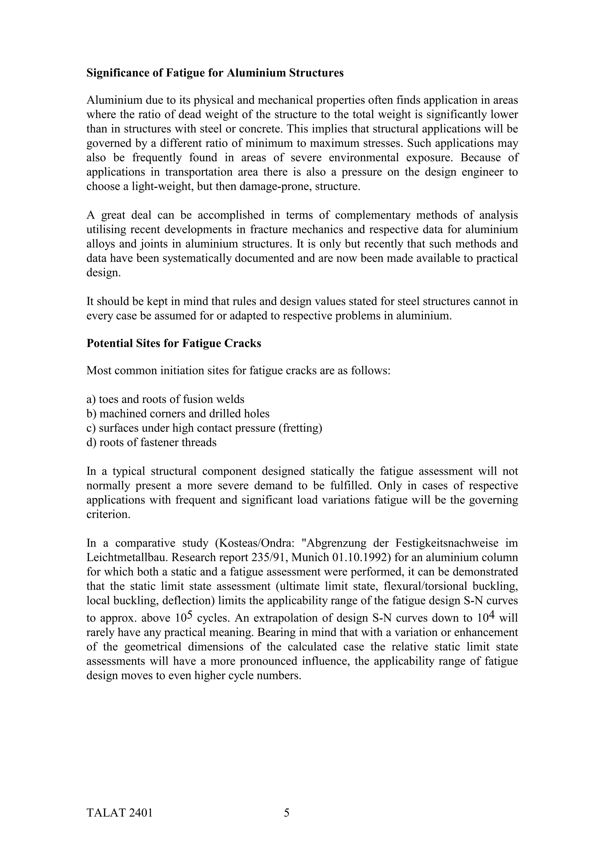 TALAT Lecture 2401: Fatigue Behaviour and Analysis | PDF