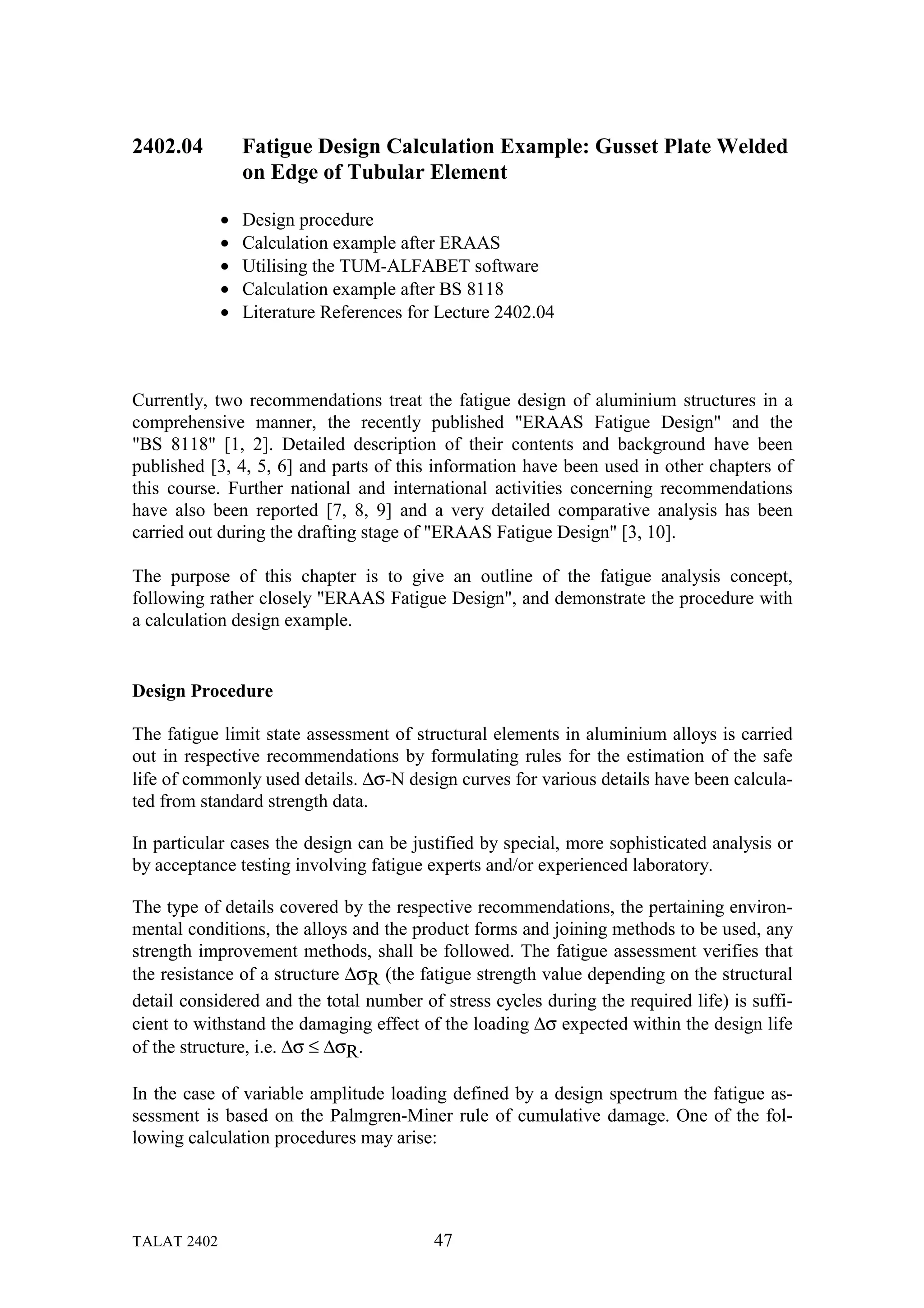 TALAT Lecture 2402: Design Recommendations for fatigue loaded ...