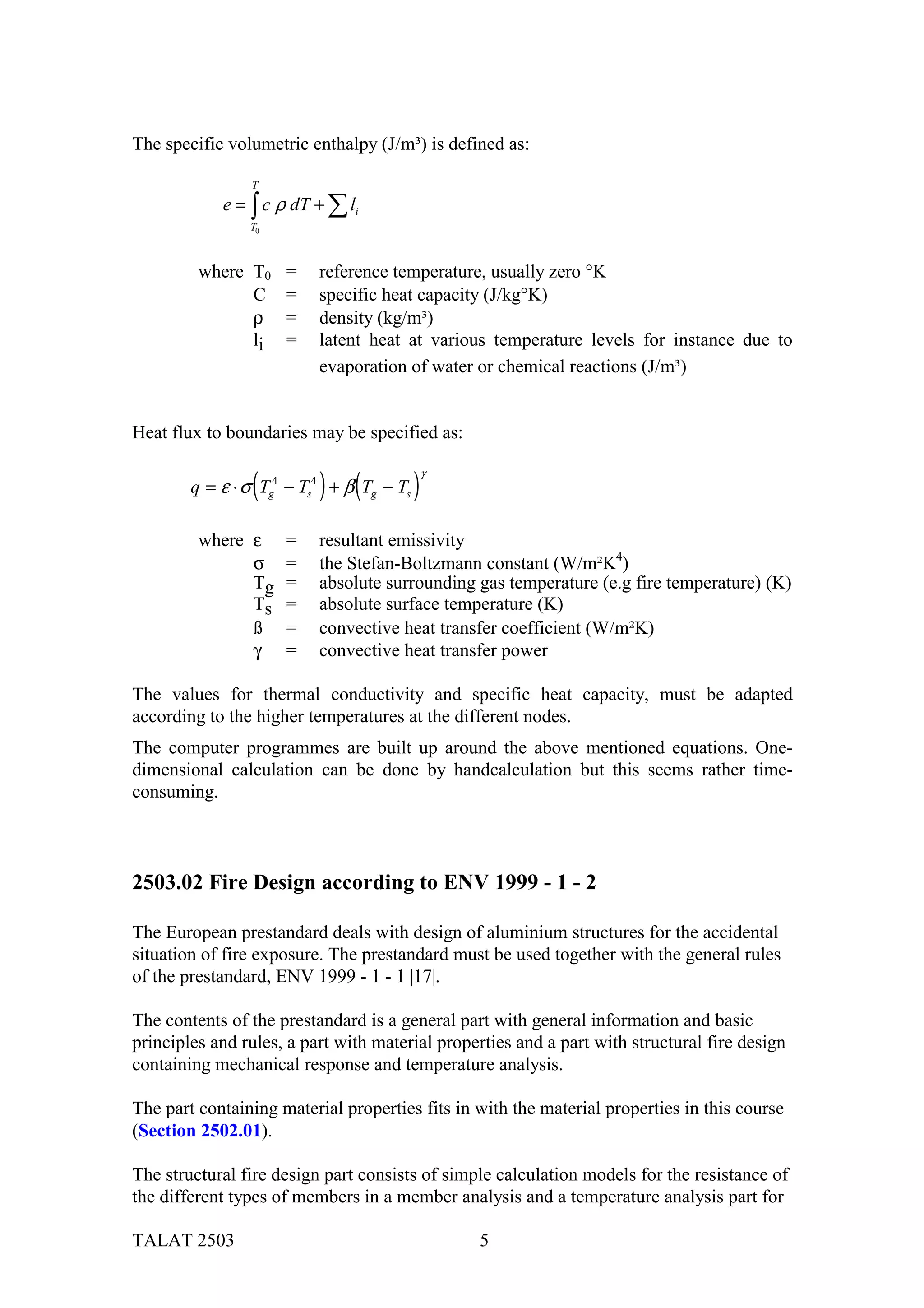 TALAT Lecture 2503: Calculation Methods for Fire Design | PDF