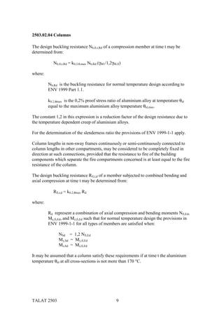 TALAT Lecture 2503: Calculation Methods for Fire Design | PDF