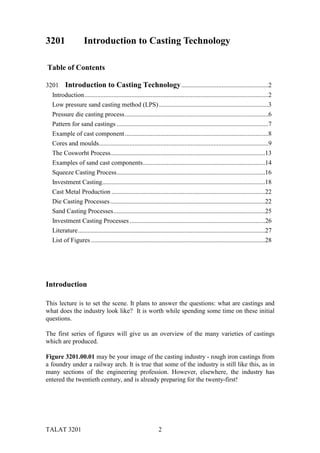 TALAT Lecture 3201: Introduction to Casting Technology | PDF