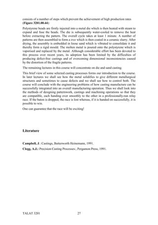 TALAT Lecture 3201: Introduction to Casting Technology | PDF