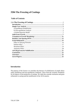 TALAT Lecture 3204: The Freezing of Castings | PDF