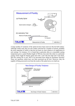 TALAT Lecture 3205: The Fluidity of Molten Metals | PDF