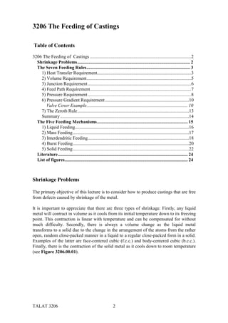 TALAT Lecture 3206: The Feeding of Castings | PDF