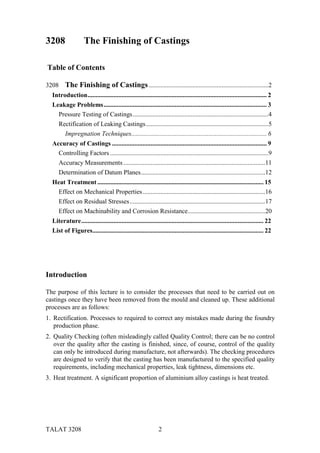 TALAT Lecture 3208: The Finishing of Castings | PDF