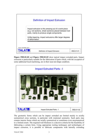 TALAT Lecture 3502: Impact Extrusion Processes | PDF