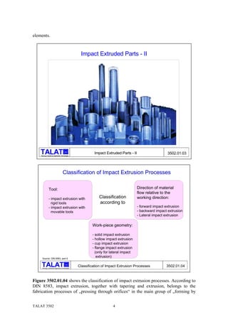TALAT Lecture 3502: Impact Extrusion Processes | PDF