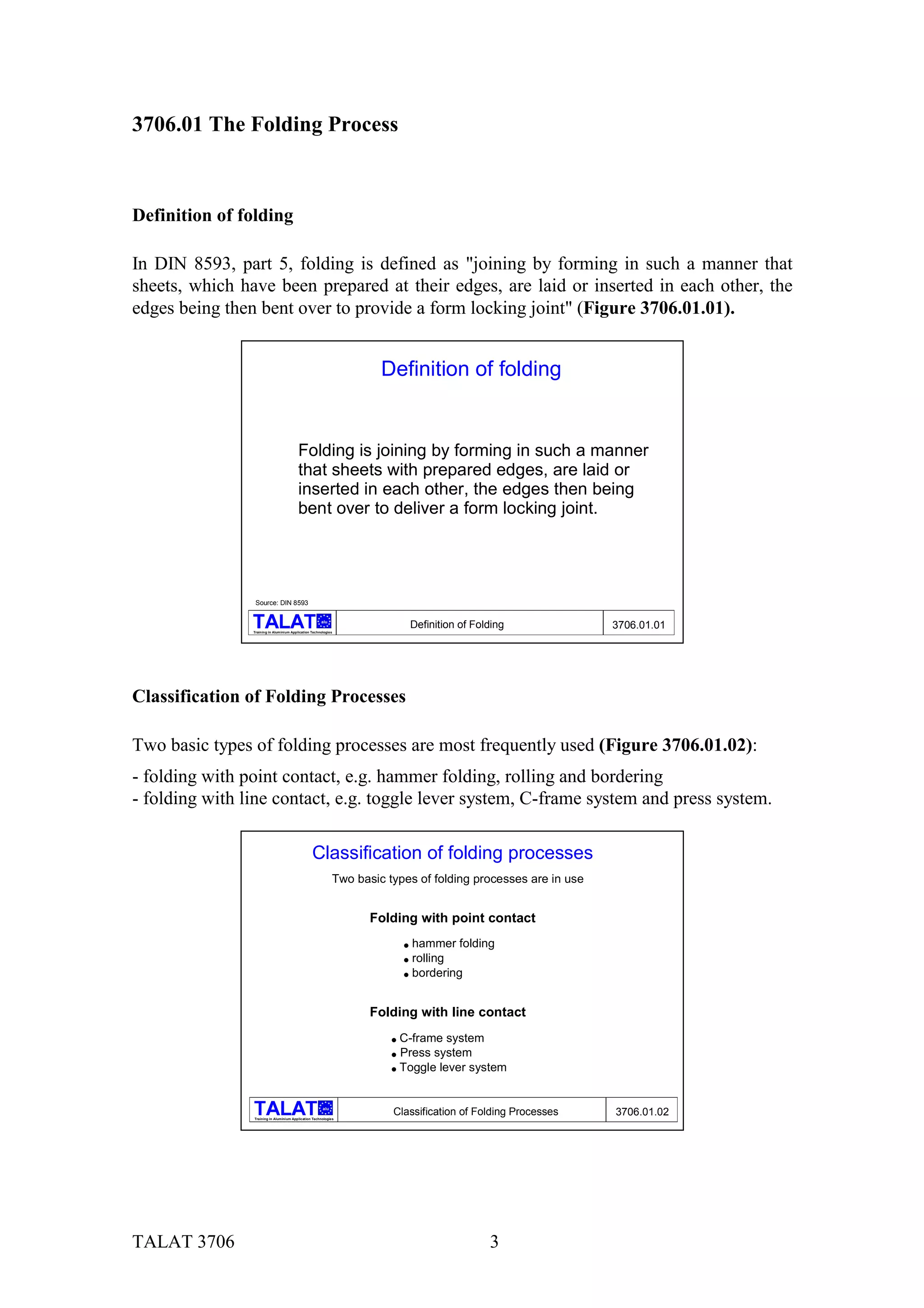 TALAT Lecture 3706: Bending and Folding | PDF