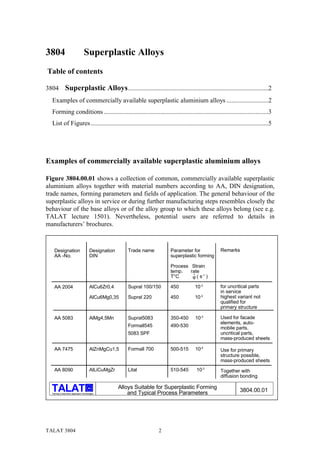 TALAT Lecture 3804: Superplastic Alloys | PDF