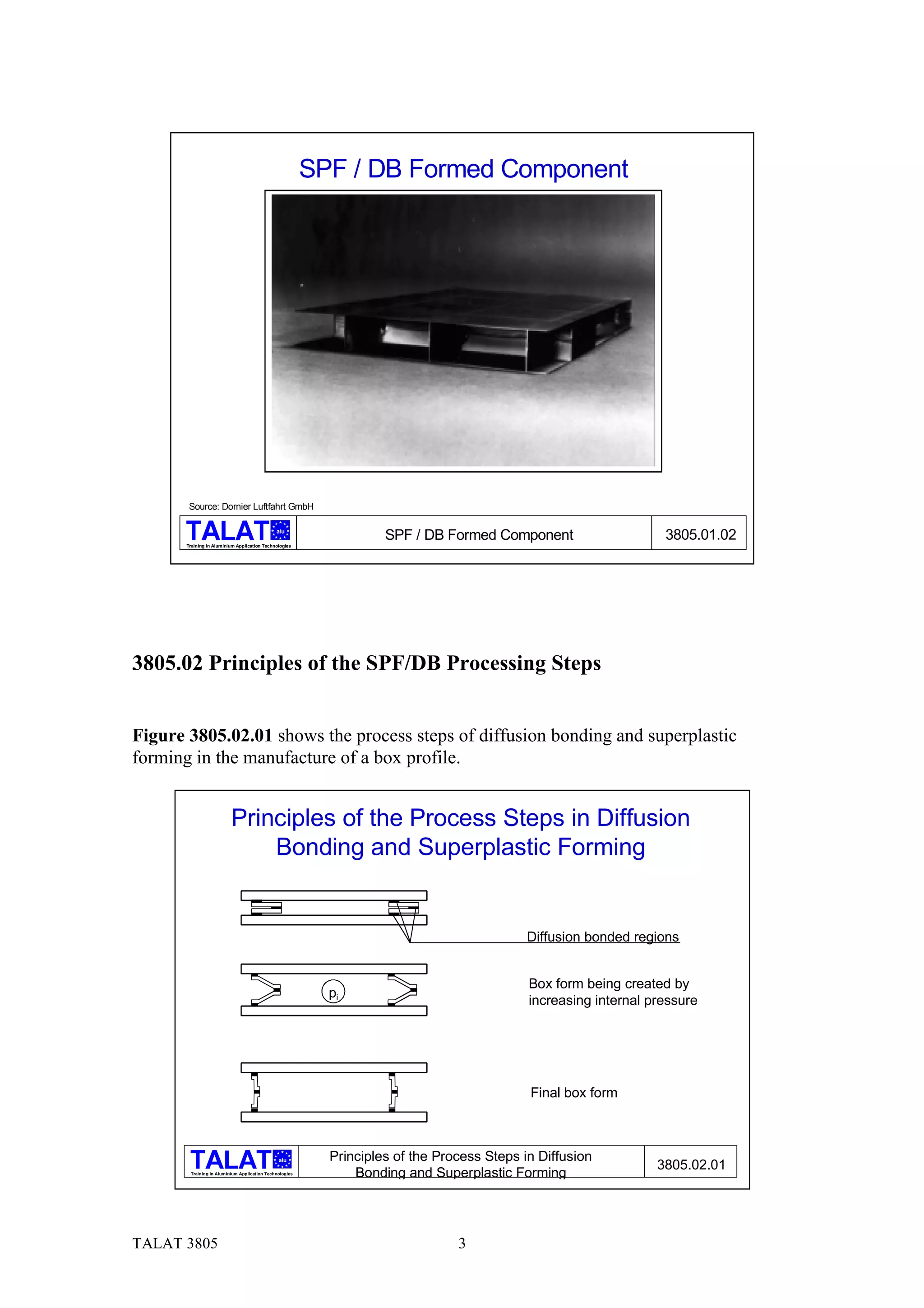 TALAT Lecture 3805: Combination of Superplastic Forming and Diffusion Bonding | PDF