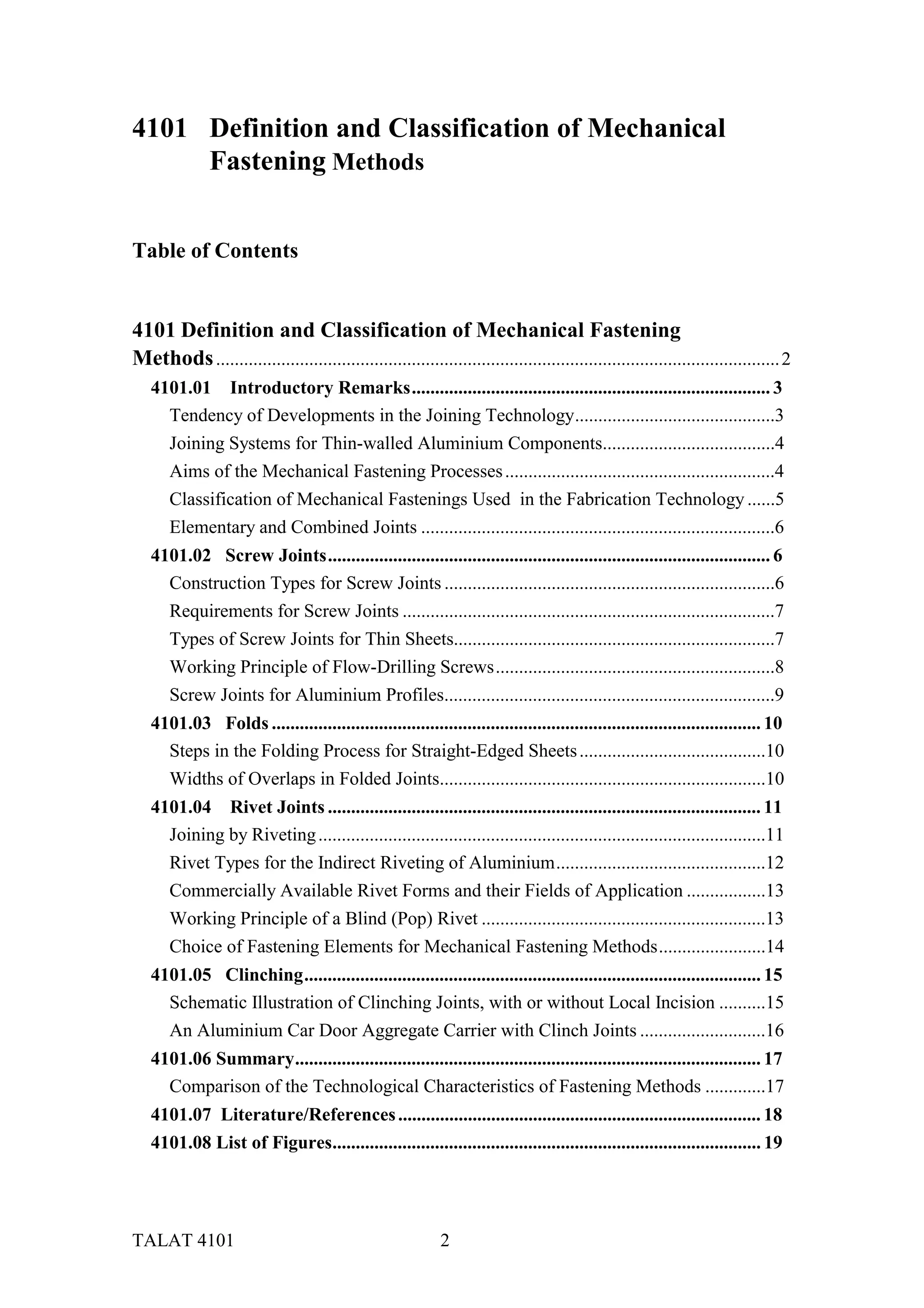 TALAT Lecture 4101: Definition and Classification of Mechanical ...