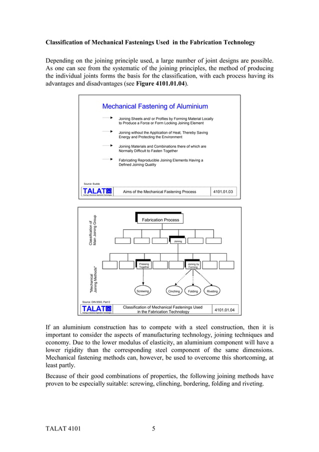 TALAT Lecture 4101: Definition and Classification of Mechanical ...