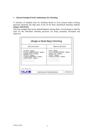 TALAT Lecture 4102: Clinching | PDF