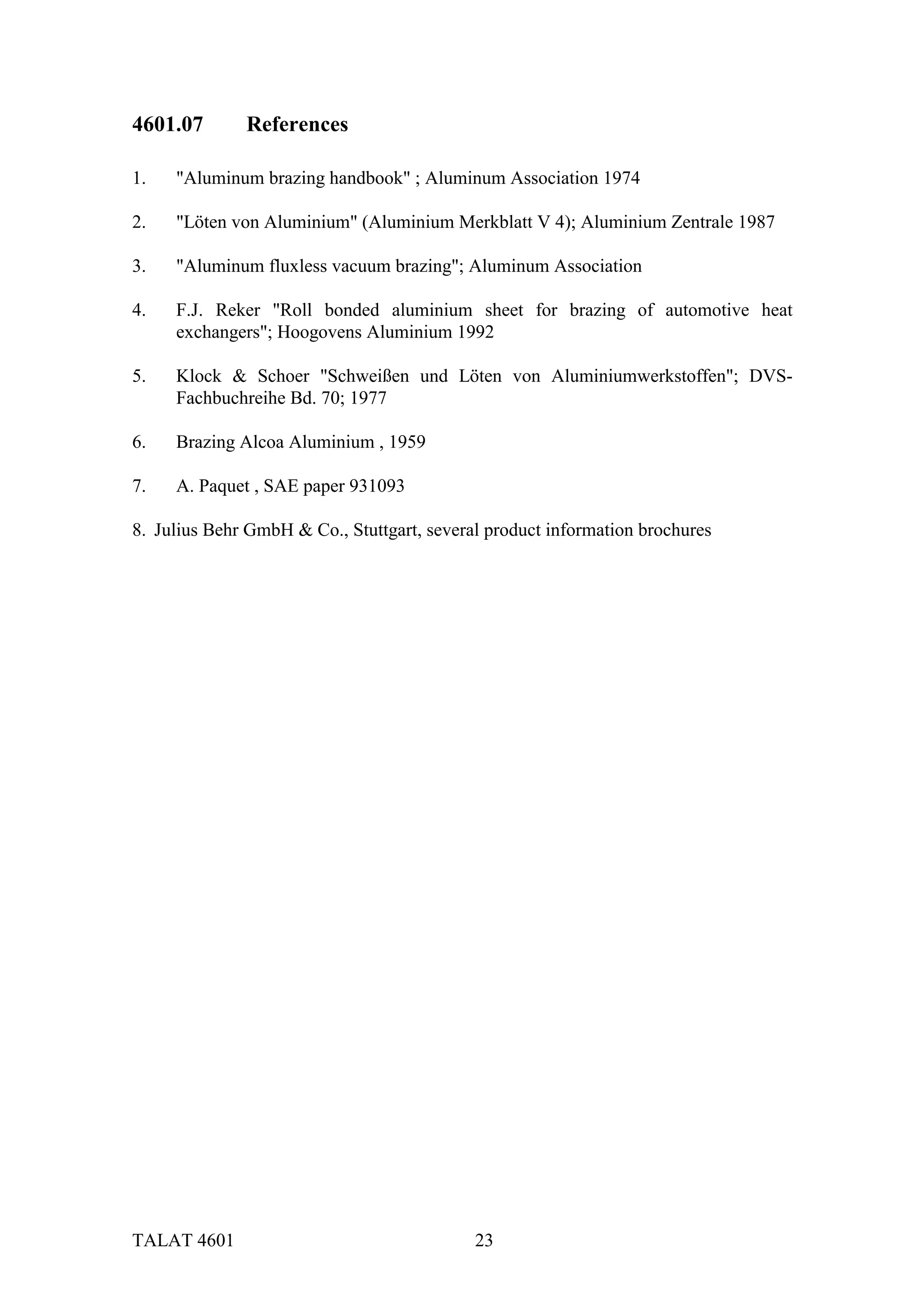 TALAT Lecture 4601: Introduction to Brazing of Aluminium Alloys | PDF