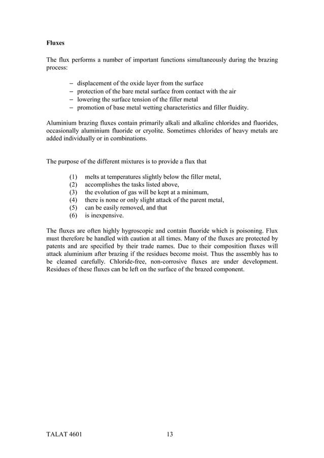 TALAT Lecture 4601: Introduction to Brazing of Aluminium Alloys | PDF | Chemistry | Science