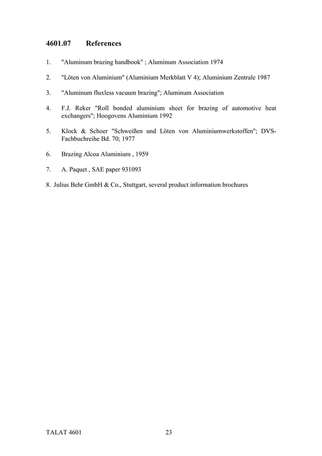 TALAT Lecture 4601: Introduction to Brazing of Aluminium Alloys | PDF | Chemistry | Science