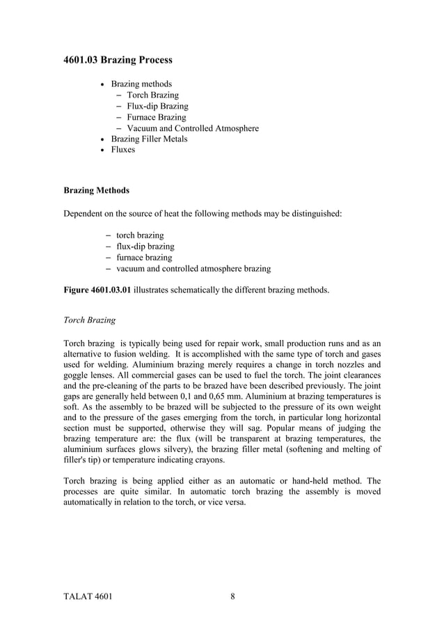 TALAT Lecture 4601: Introduction to Brazing of Aluminium Alloys | PDF | Chemistry | Science