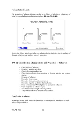 TALAT Lecture 4701: Terms and Definitions for Adhesive Bonding | PDF