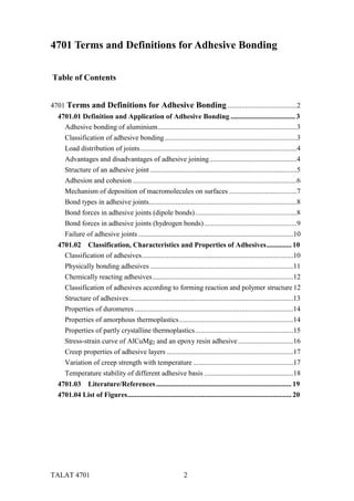 TALAT Lecture 4701: Terms and Definitions for Adhesive Bonding | PDF
