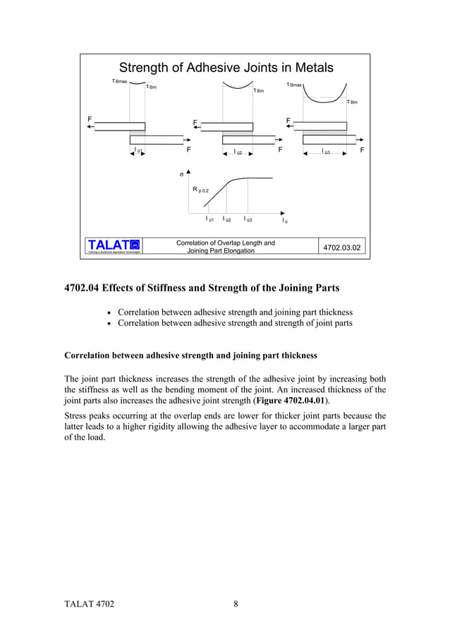 TALAT Lecture 4702: Factors Influencing the Strength of Adhesive Joints | PDF | Physics | Science