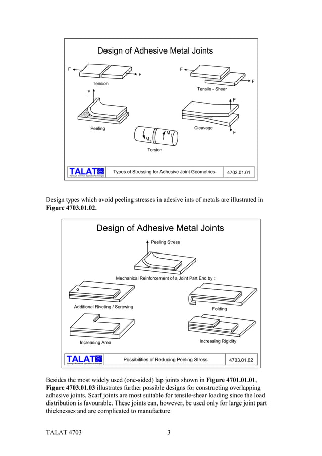 TALAT Lecture 4703: Design and Calculation of Adhesive Joints | PDF