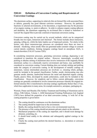 TALAT Lecture 5202: Conversion Coatings | PDF