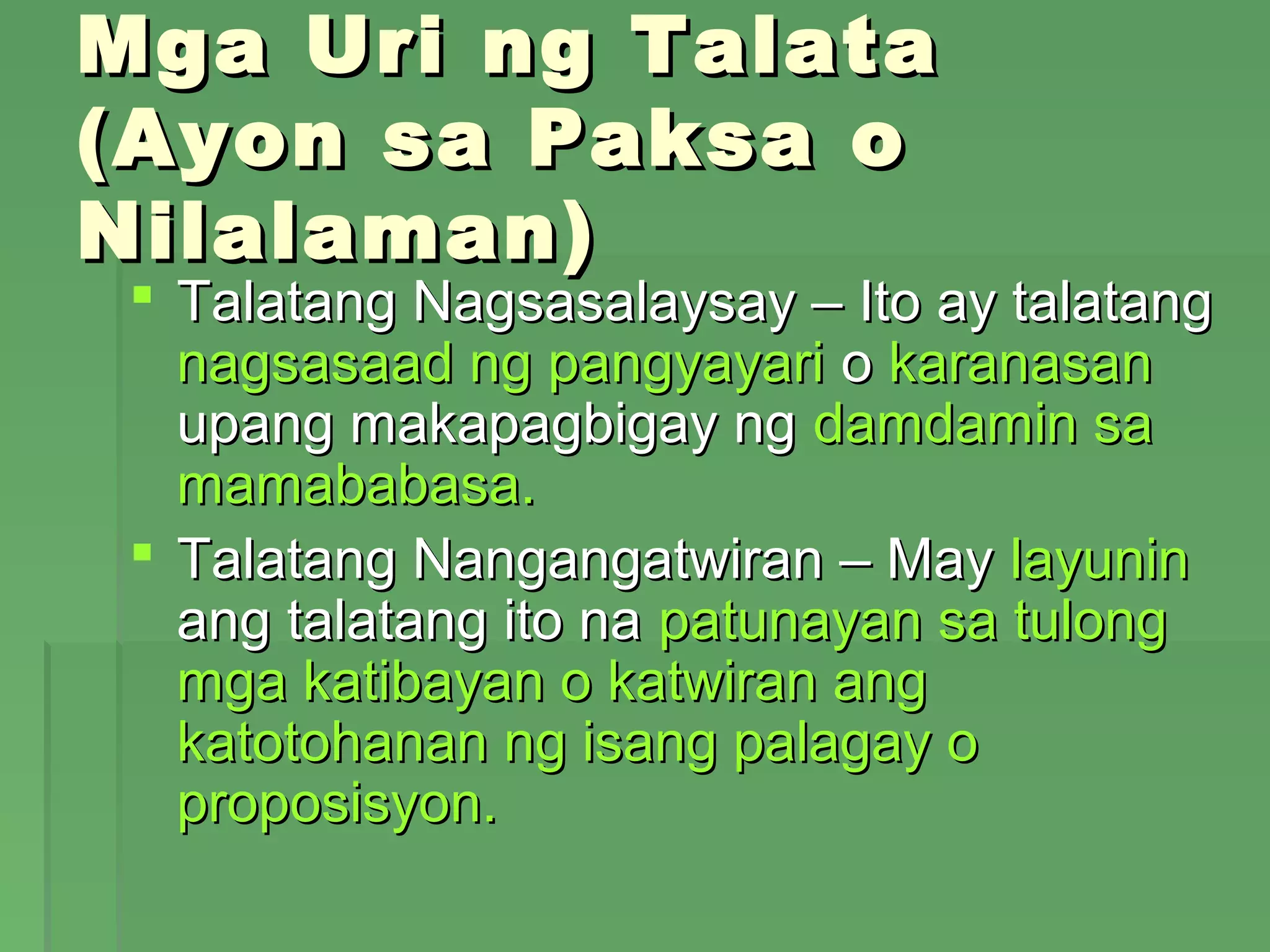 Talata | PPT