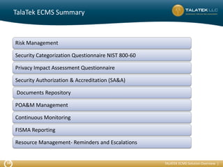 TalaTek Enterprise Compliance Management Solution | PPT