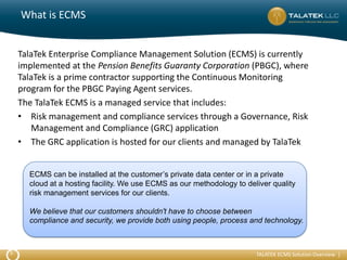 TalaTek Enterprise Compliance Management Solution | PPT