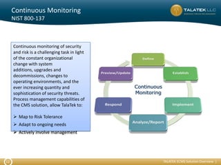 TalaTek Enterprise Compliance Management Solution | PPT