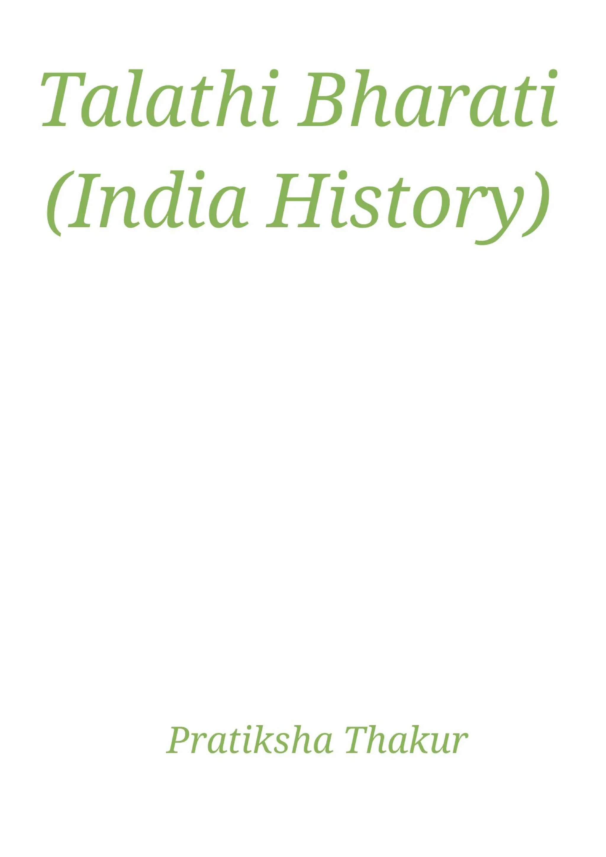 Talathi Bharati (India History) | PDF