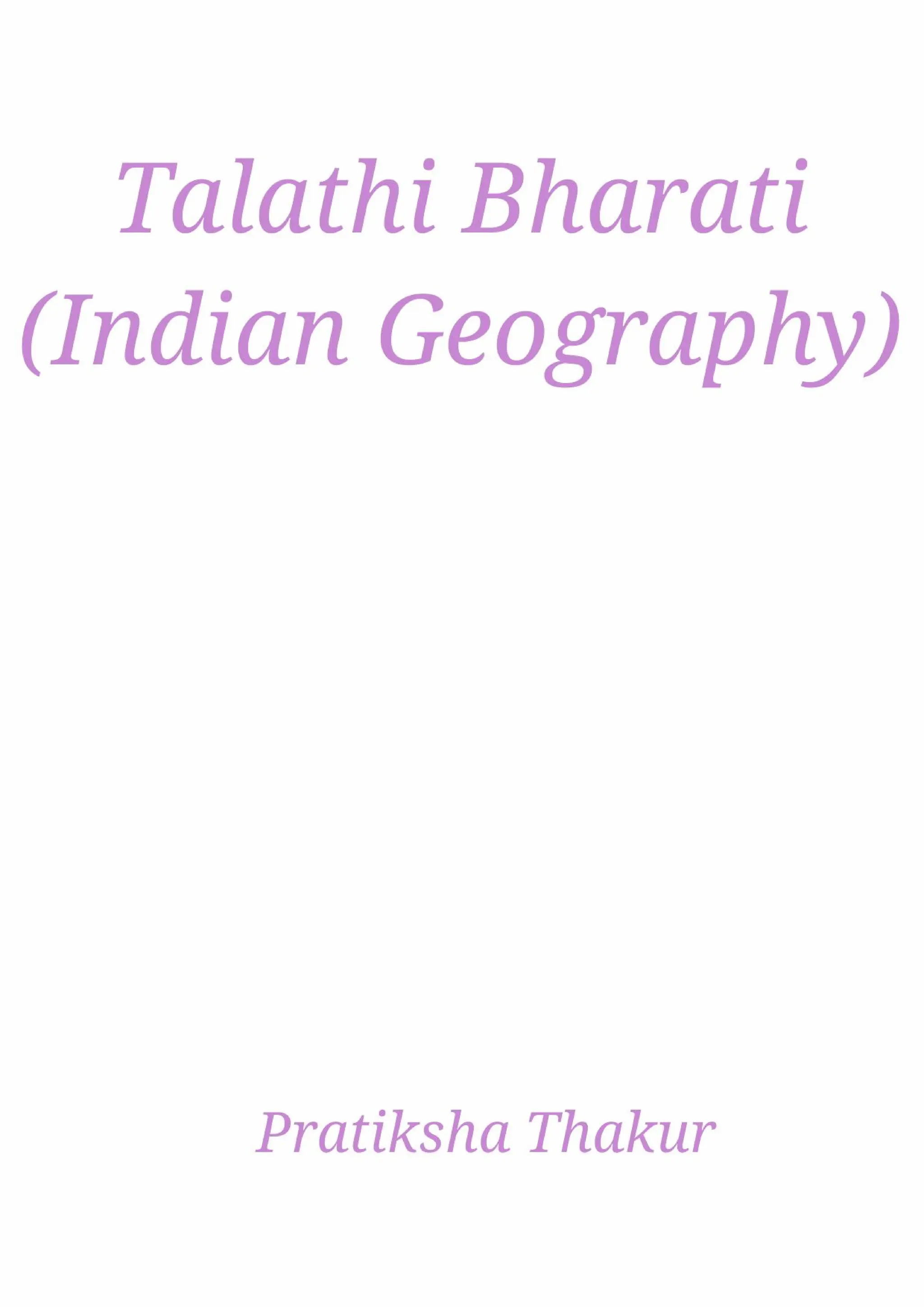 Talathi Bharati (Indian Geography) | PDF