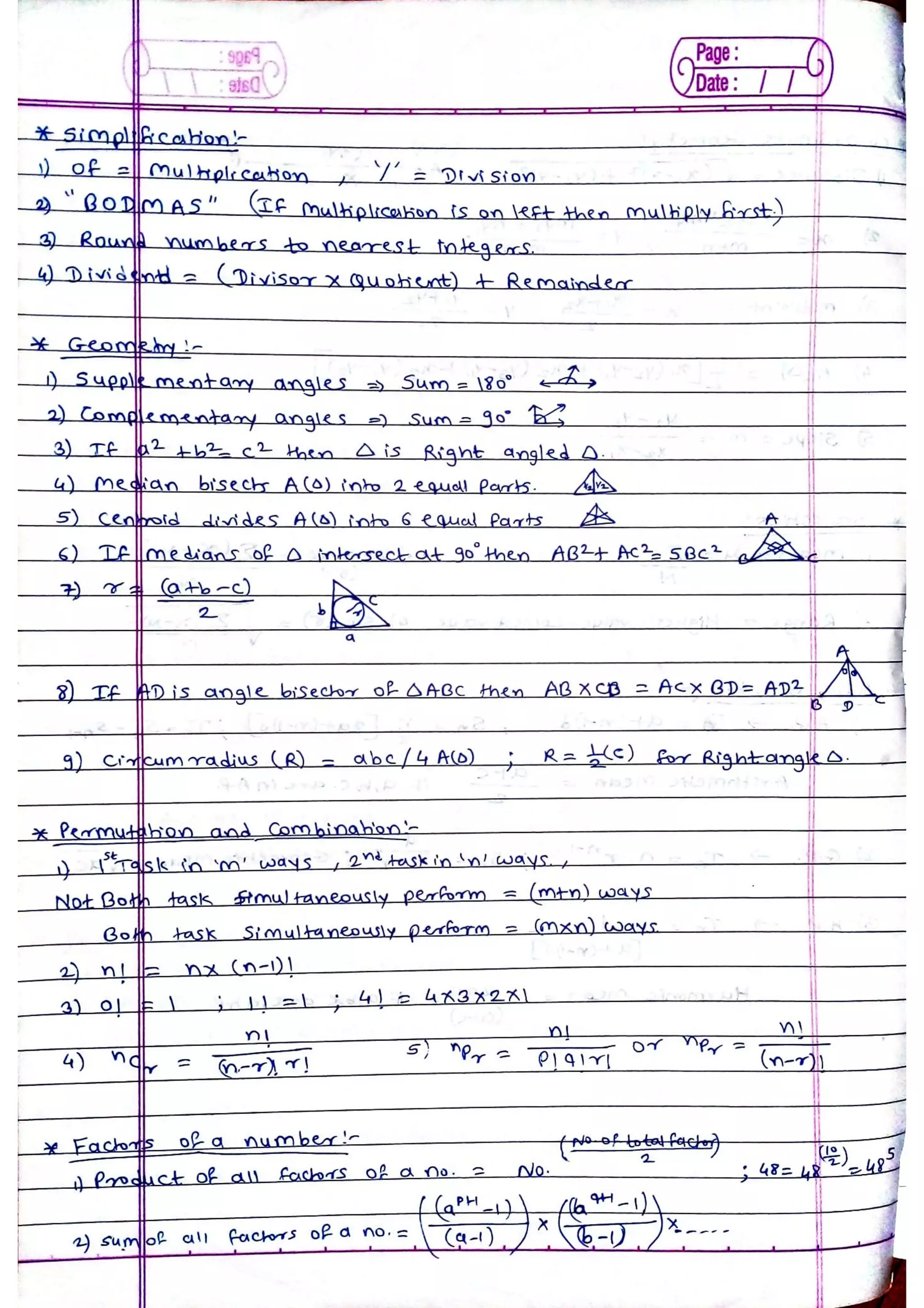 Talathi Bharati (Maths Formulas) | PDF