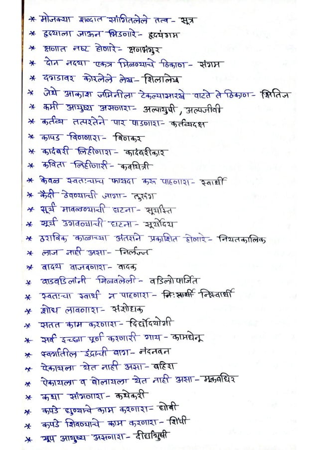 Talathi Bharati (One Word Substitution) | PDF