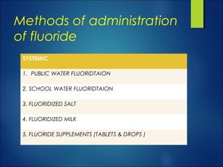 systemic fluorides -Dr TALAT NAZ | PPT
