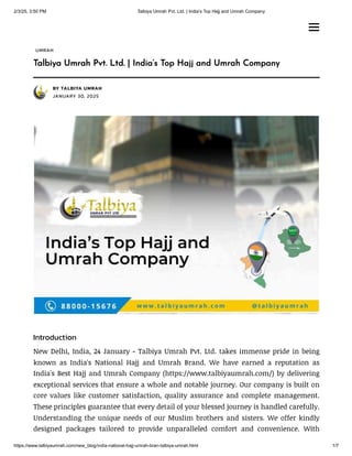 Talbiya Umrah Pvt. Ltd. - India’s Top Hajj and Umrah Company.pdf