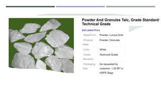 Talc - Trade Technology Project Information | PPT